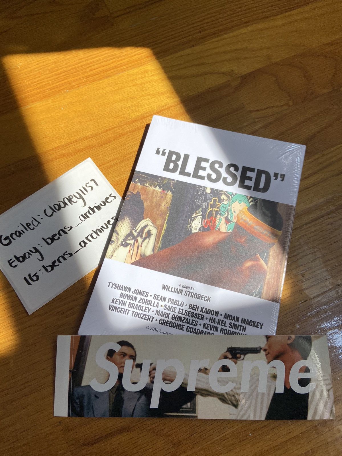 Supreme “BLESSED” DVD + Killer Box Logo Sticker Bundle | Grailed