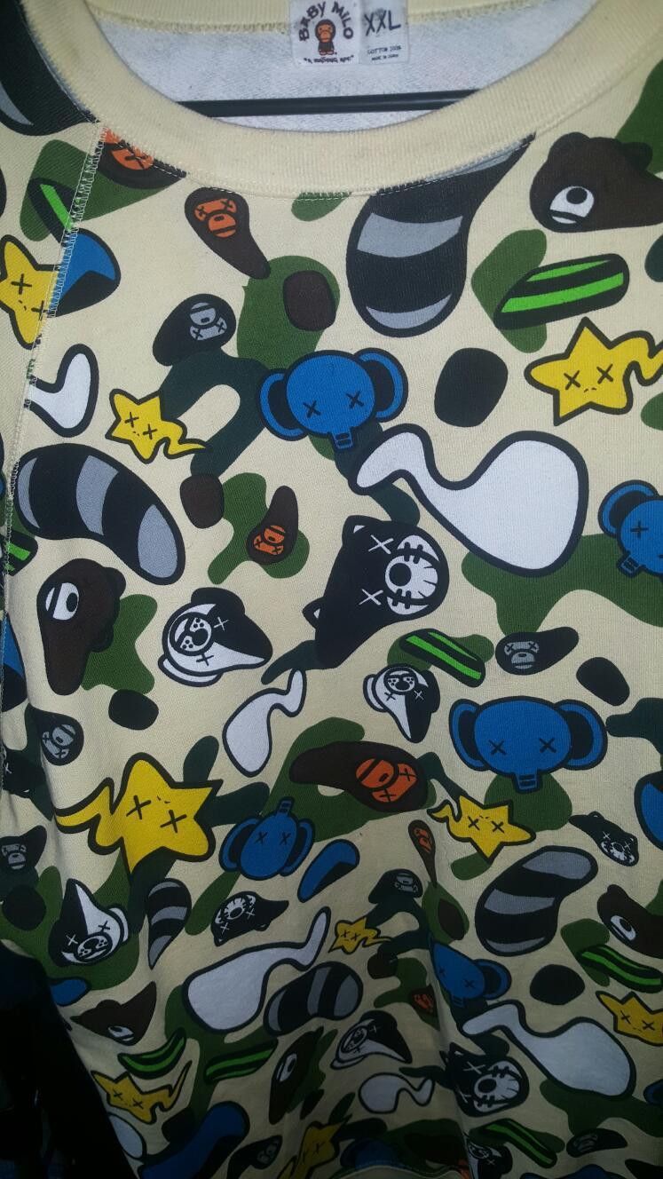 Bape × Kaws Bape x Kaws Baby Milo Animal Kingdom S/S Crewneck | Grailed
