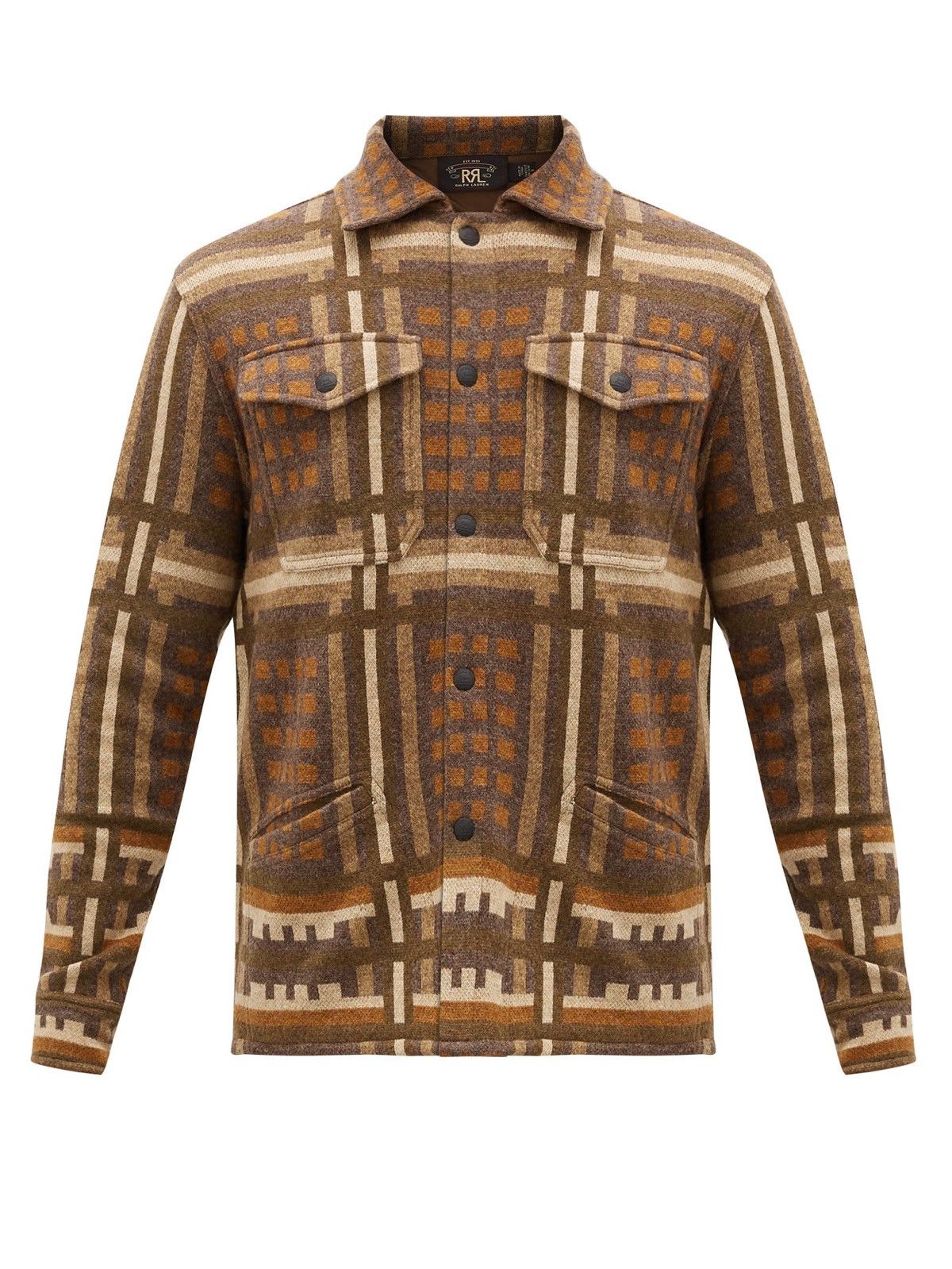 RRL Ralph Lauren RARE Check wool-blend overshirt LARGE | Grailed