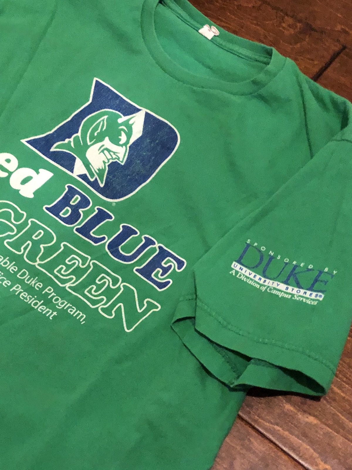 Vintage 90s BLEED BLUE LIVE GREEN Duke Blue Devils Environmental T ...