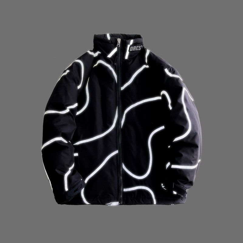 Japanese Brand × Streetwear × Vintage Black reflective print down ...