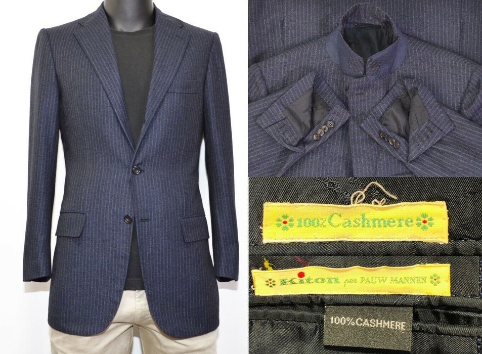 Kiton Kiton Napoli Blazer 50IT 40US/UK Blue Striped 100% Cashmere | Grailed