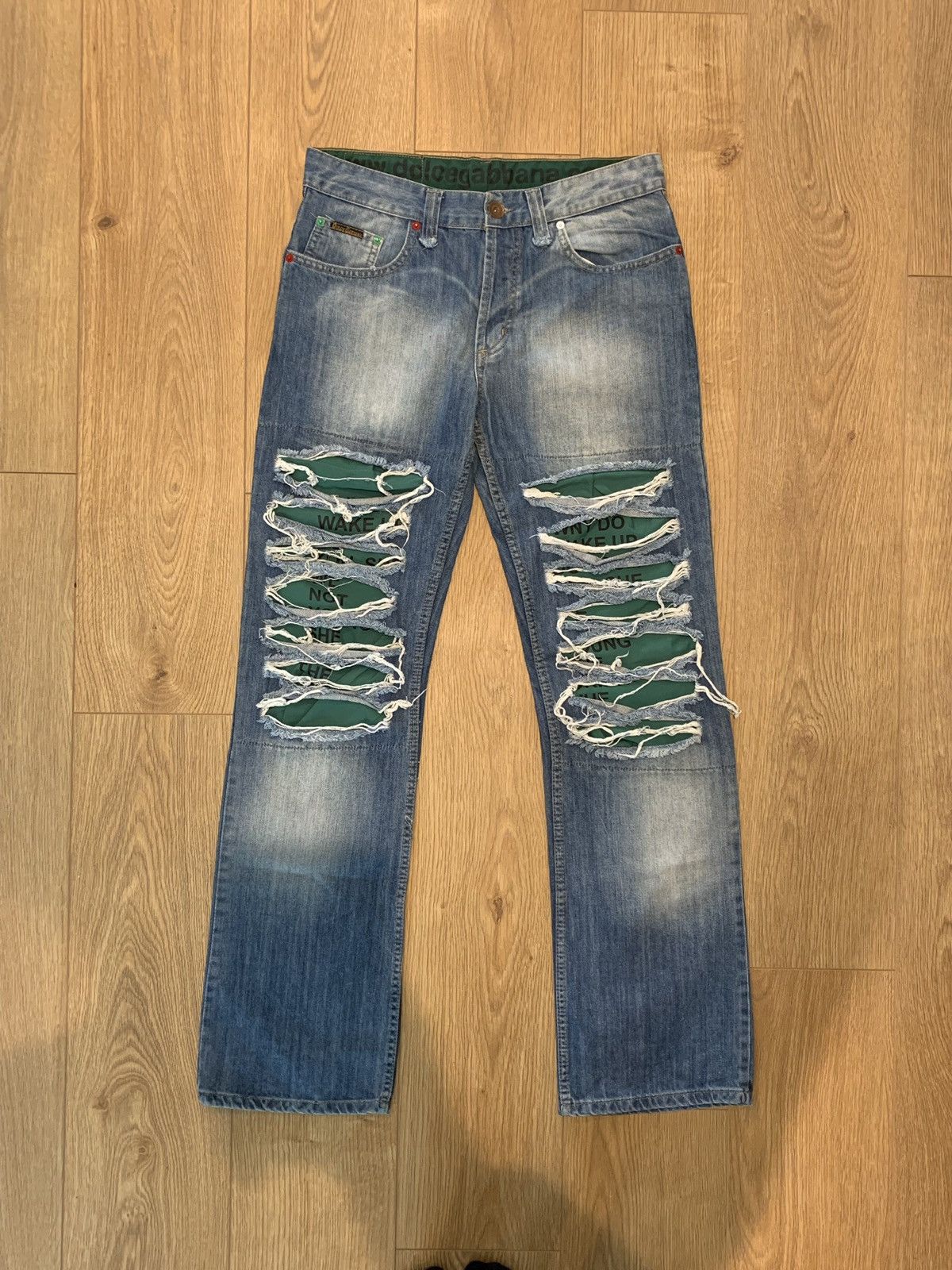 Dolce & Gabbana Vintage denim distressed poem jeans | Grailed
