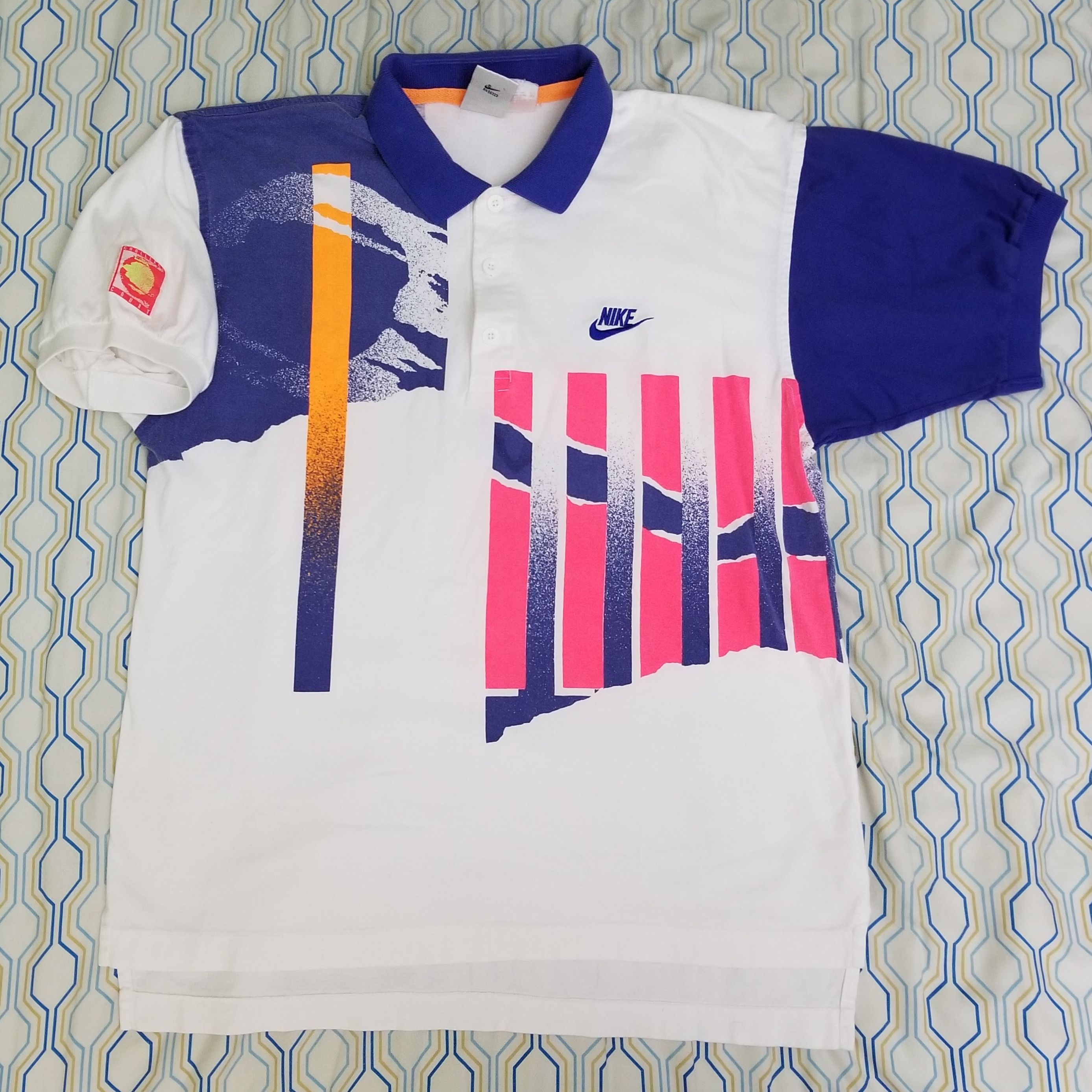 Nike Vintage 90s Nike Challenge Court Polo Agassi All Over Print | Grailed