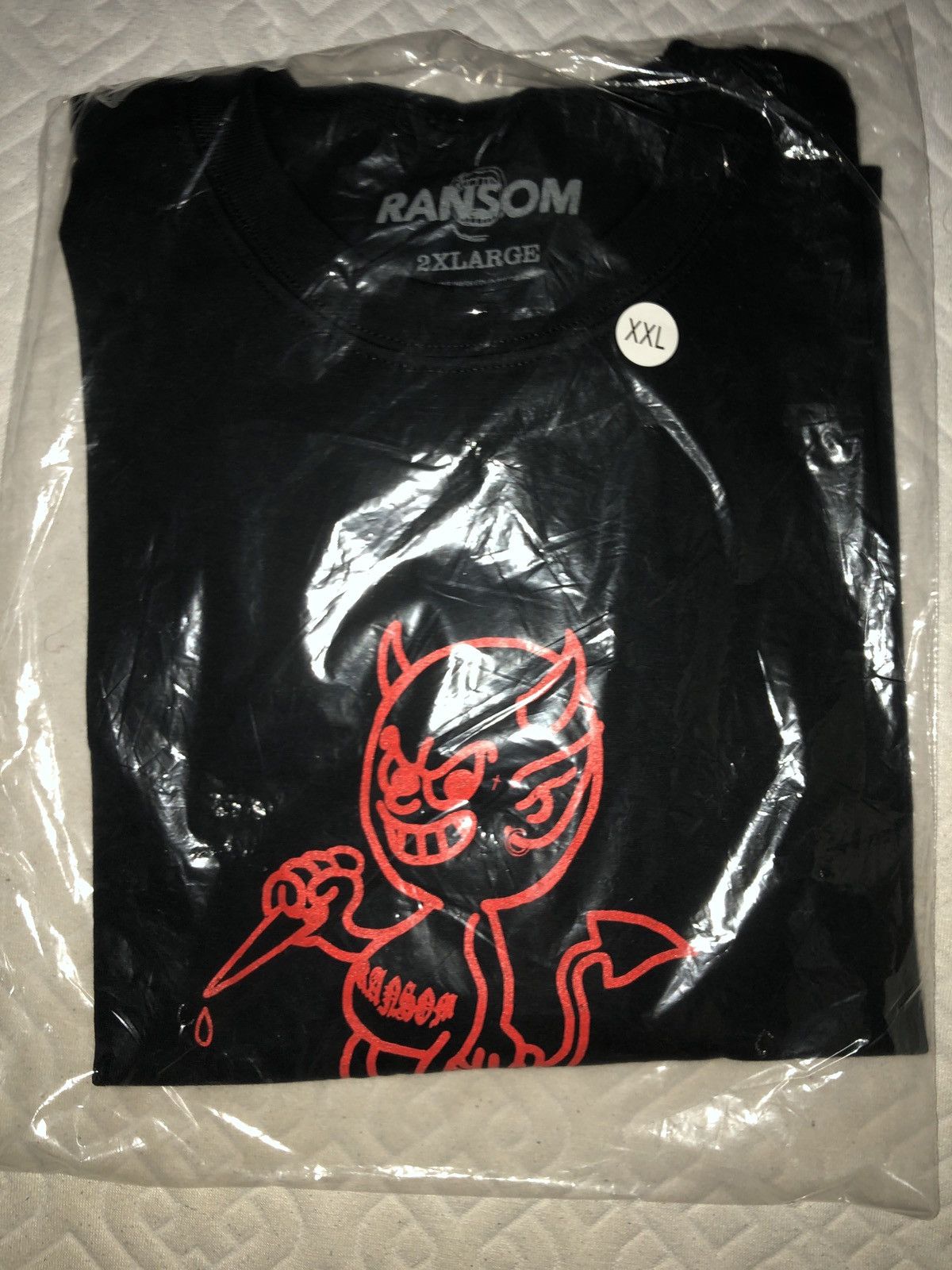 Half Evil × Ransom Clothing Ransom Devil Outline Tee (Black) | Grailed