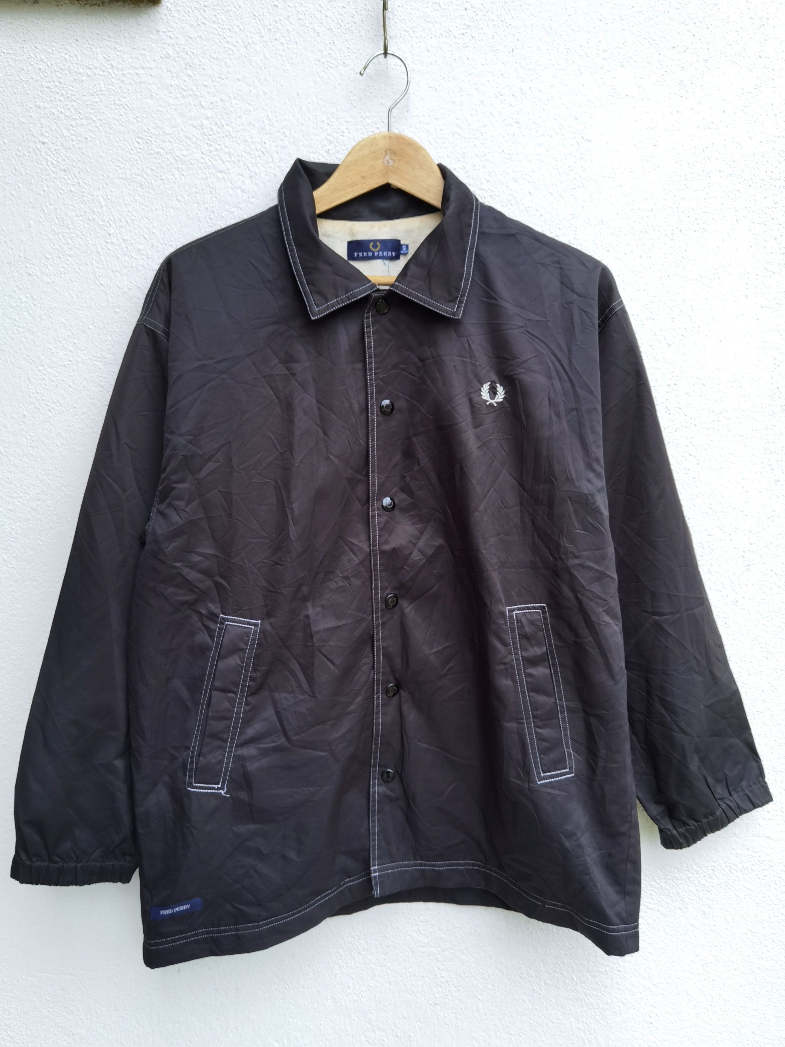 Fred Perry × Vintage 1.6 Fred Perry Coach Jacket black silk mods ...
