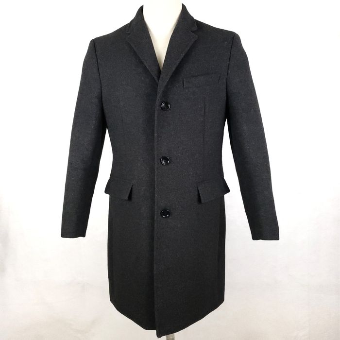 J.Crew J Crew Thompson Topcoat Overcoat 40S Gray 3 Button Wool Ble ...