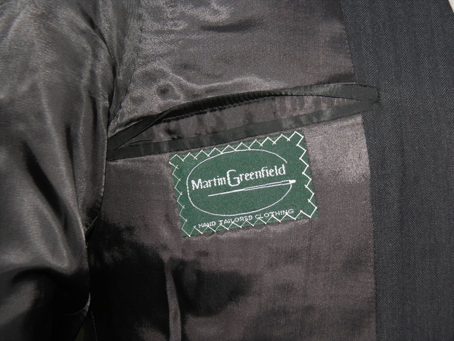 Martin Greenfield Charcoal Herringbone 2019 Bespoke Two Button Suit 38S ...