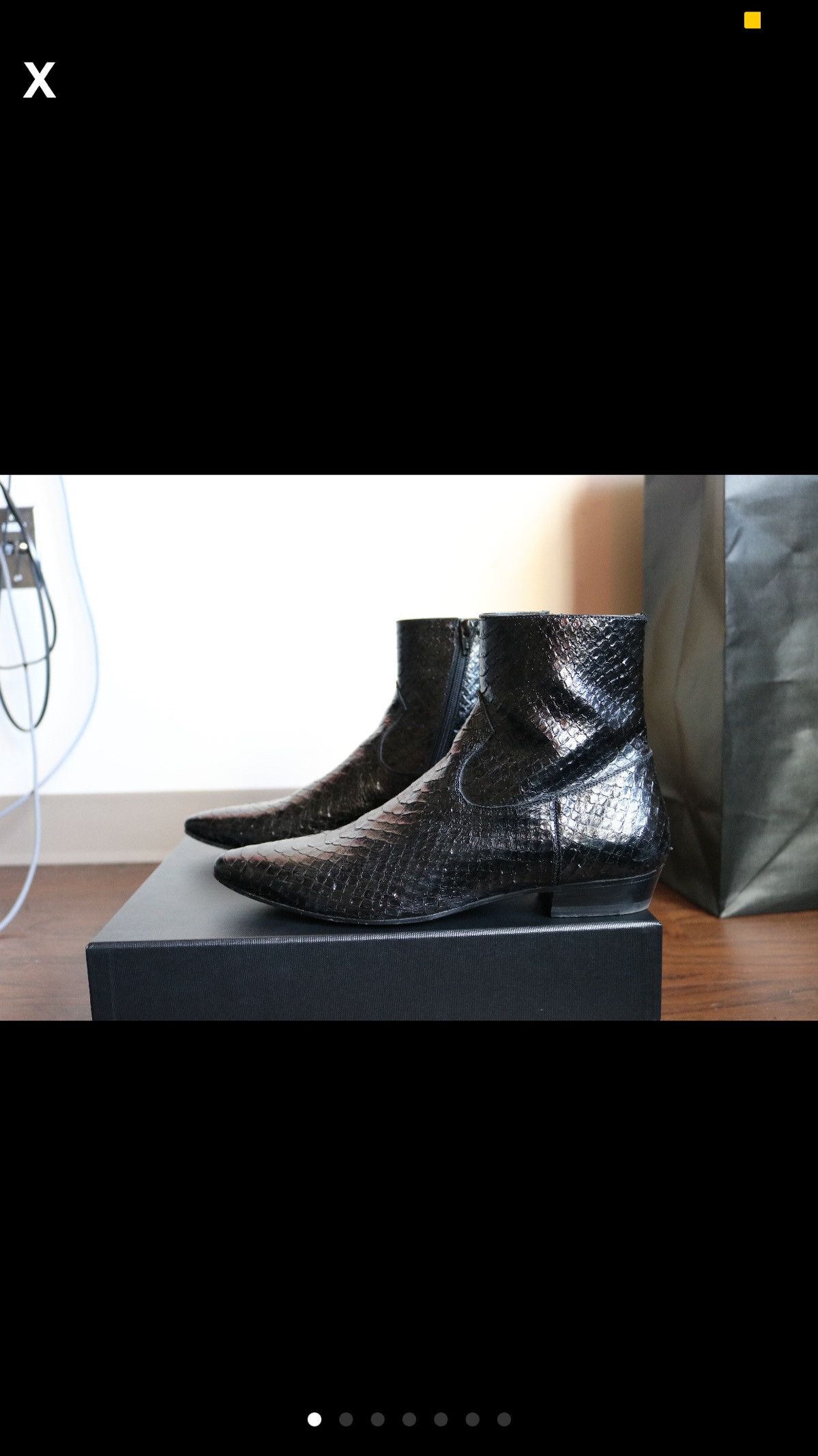 Saint Laurent Paris Black Python Western Devon Boot | Grailed