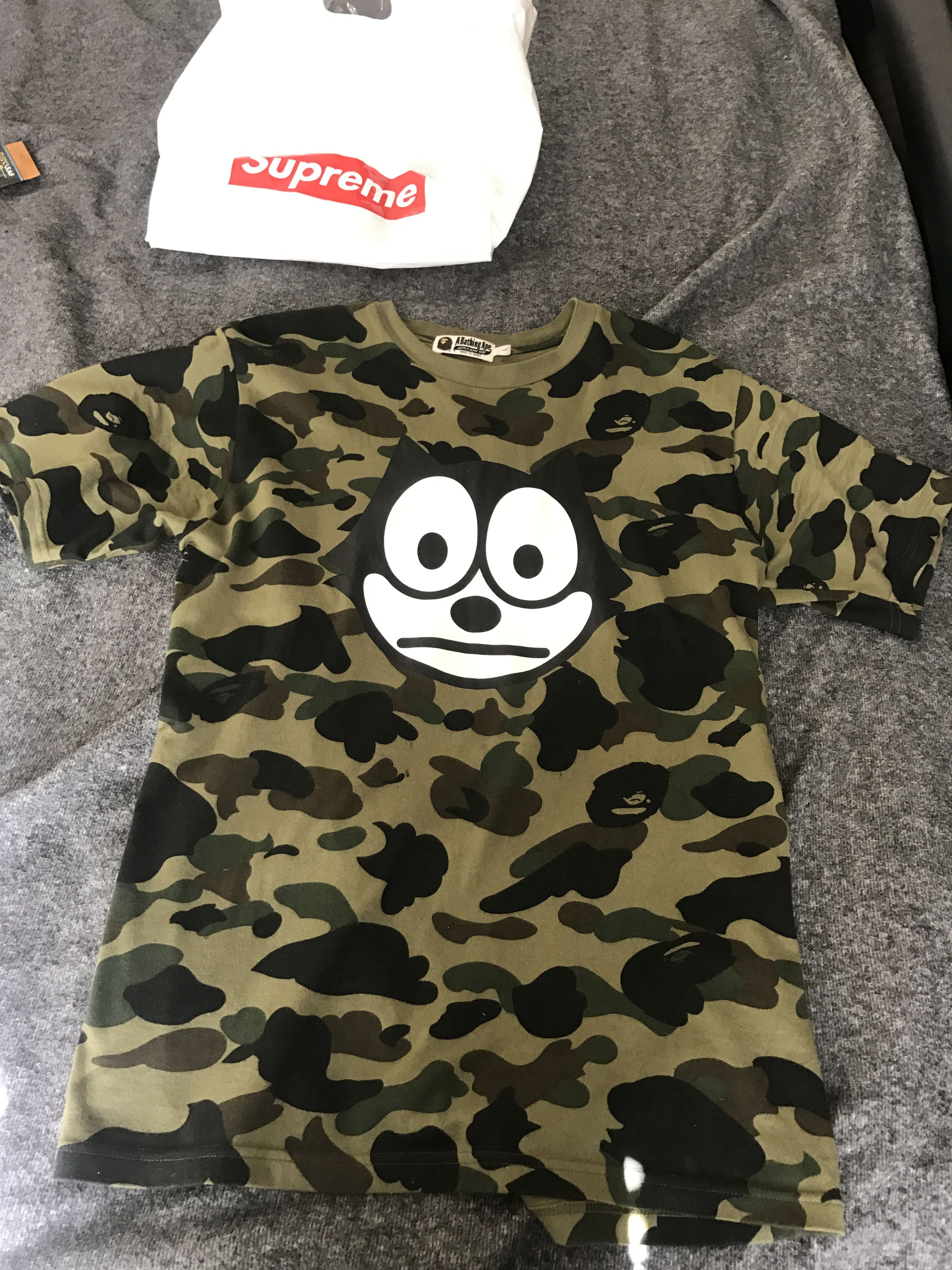 Bape Felix the cat bathing ape camo tee | Grailed