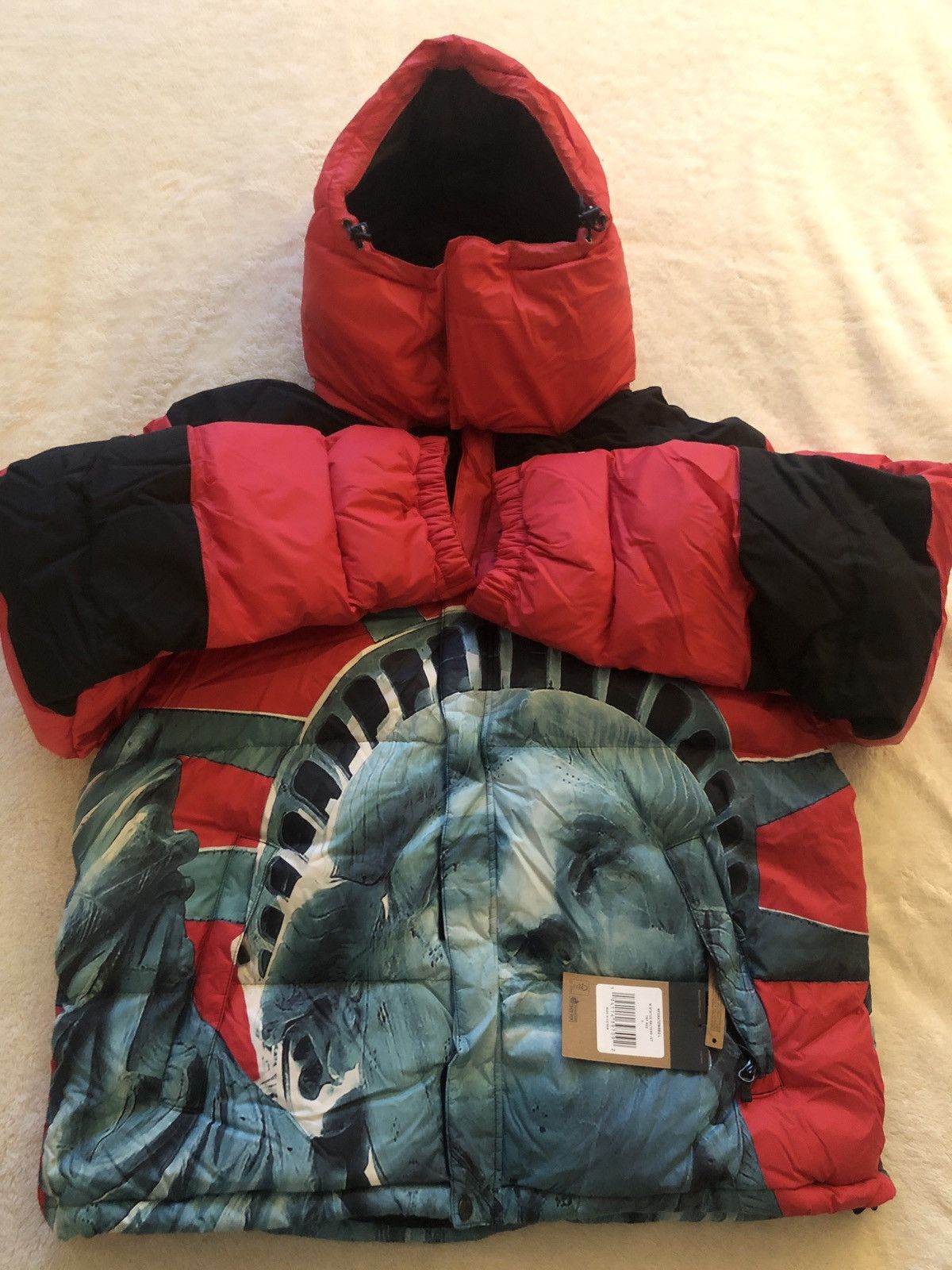 Supreme × The North Face Supreme TNF Statue of Liberty red Large puffer ...