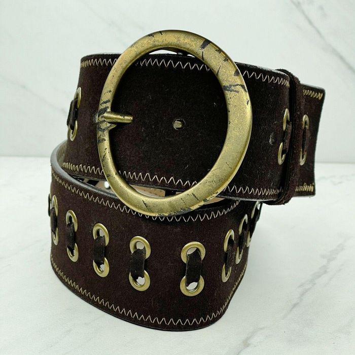 Other Brigade LA Wide Brown Suede Leather Laced Boho Belt | Grailed