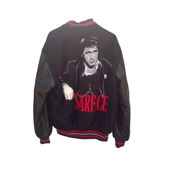 Vintage Vintage Scarface Black & Red Letterman Jacket | Grailed
