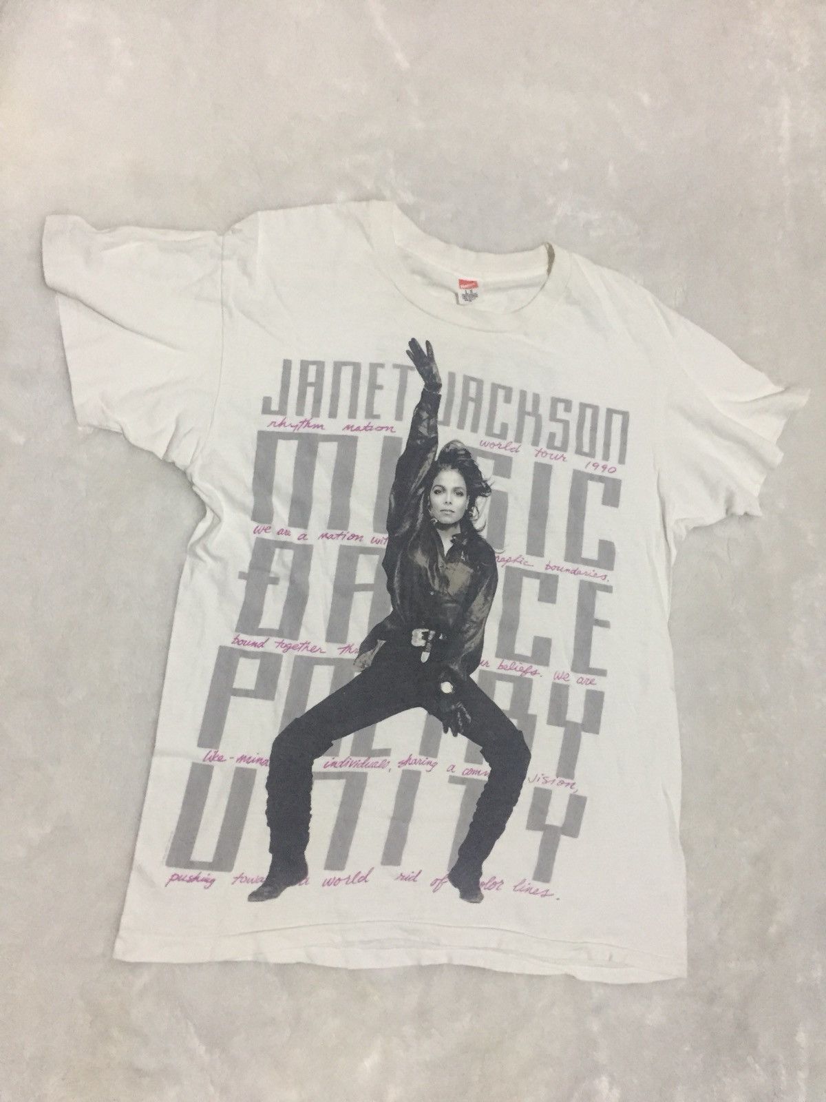 Band Tees × Hanes × Vintage Vintage Janet Jackson tour 1990 Rhythm ...