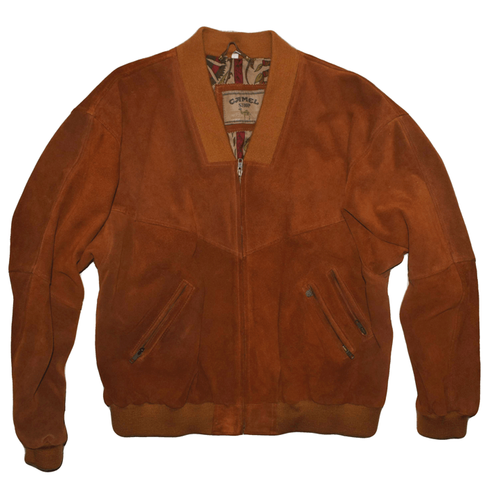 Camel Camel Leather Jacket VINTAGE bomber | Grailed