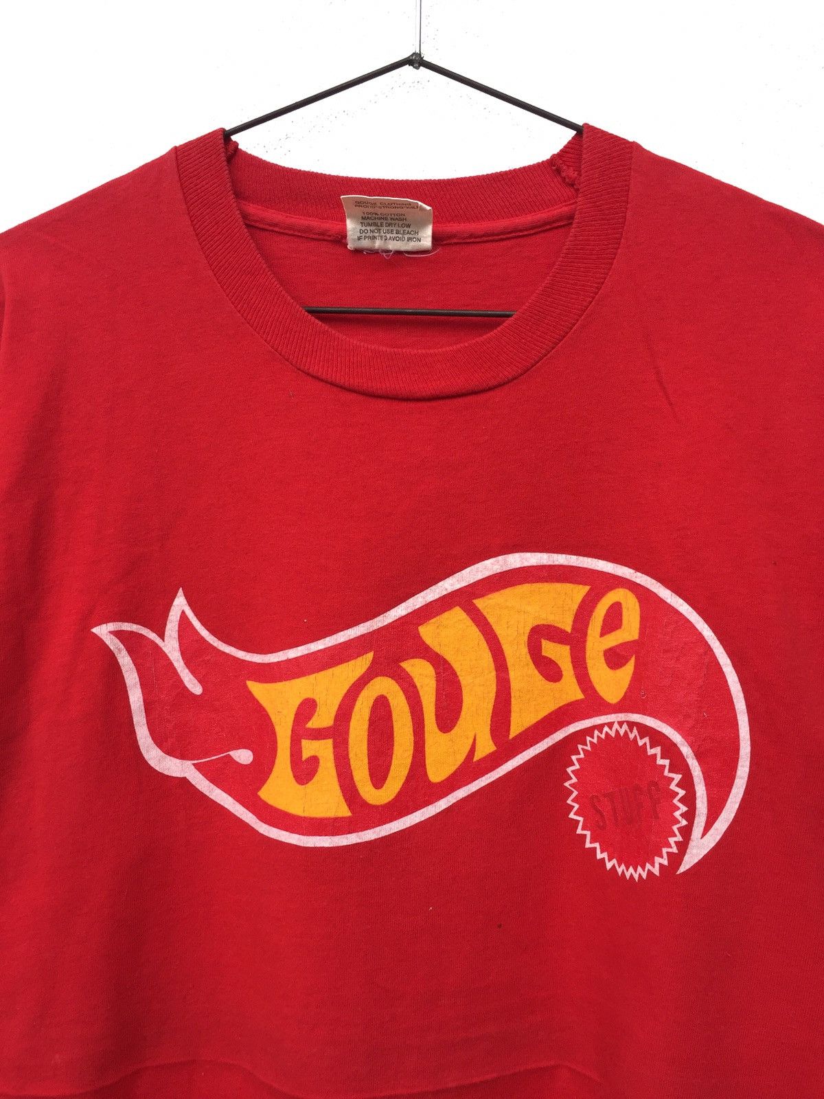 Vintage Vintage 90s GOUGE Clothing skateboard brand flames logo tee ...