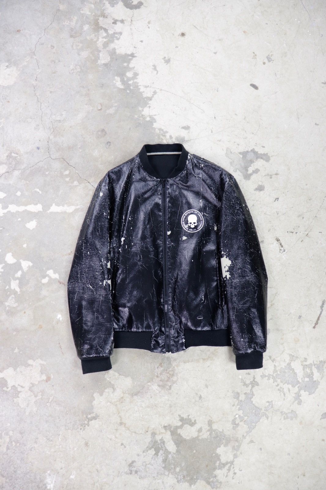 Number (N)ine SS01 Visual Comedy Distressed Skull Bomber Jacket | Grailed