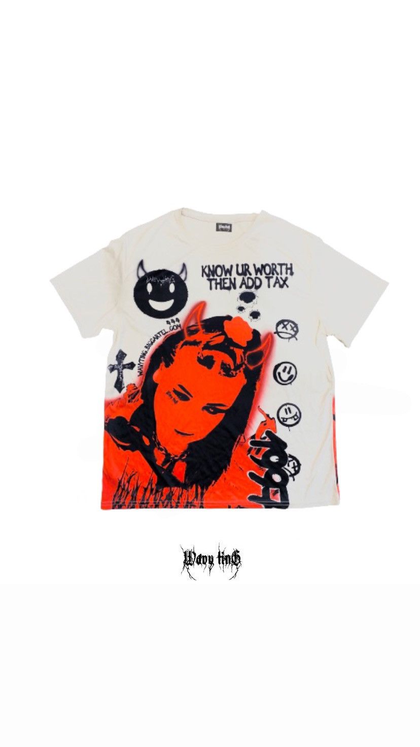 Vintage WAVYTING® “Know Ur Worth Then Add Tax” Tee | Grailed