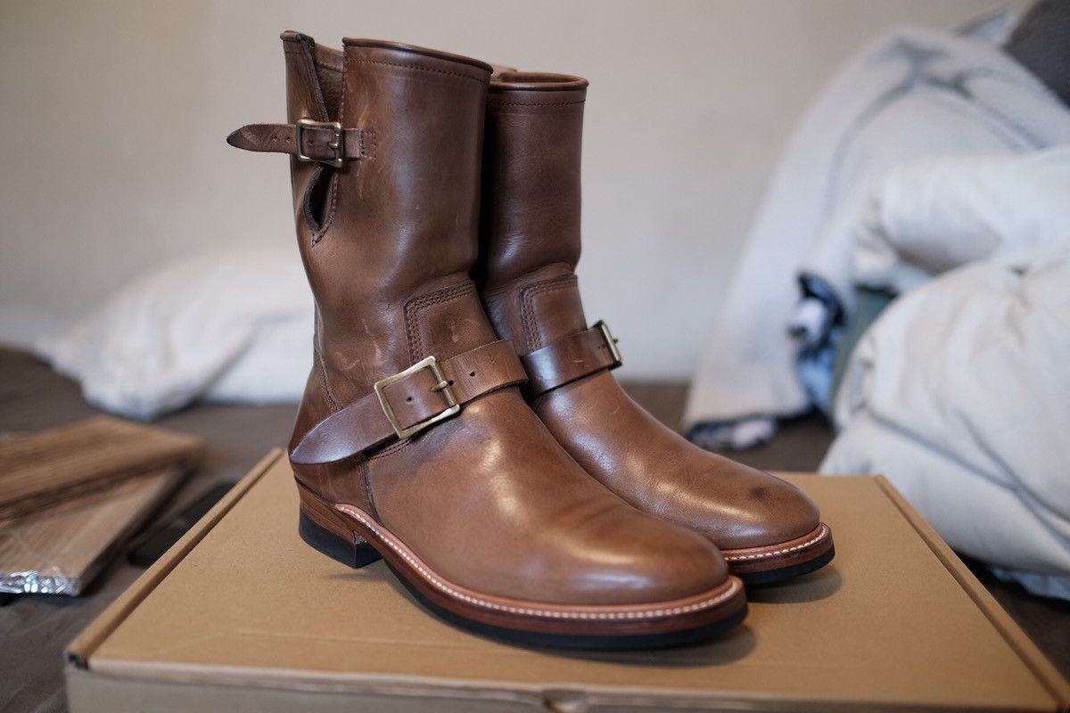 The Flat Head Natural Chromexcel Engineer Boot - 9 | Grailed