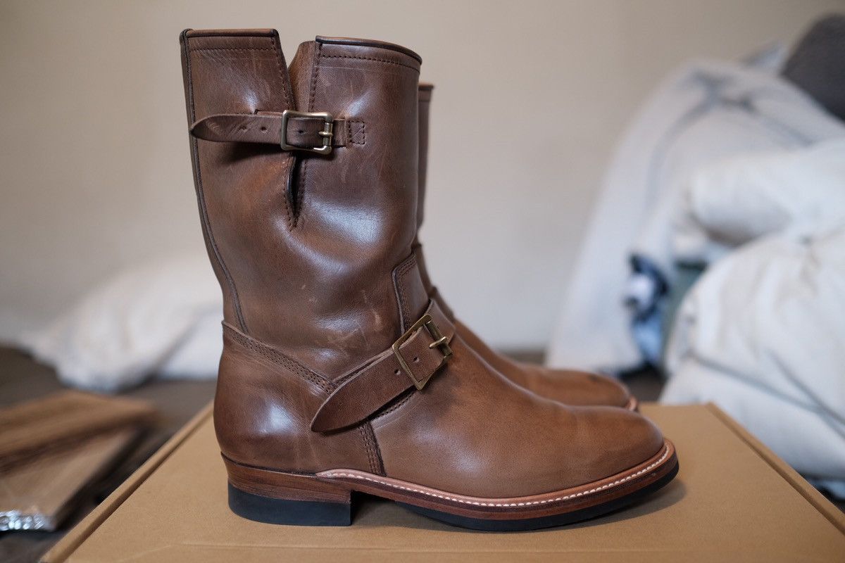 The Flat Head Natural Chromexcel Engineer Boot - 9 | Grailed