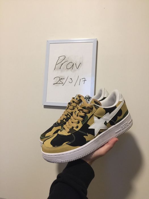 Bape Bapestas Yellow Camo | Grailed