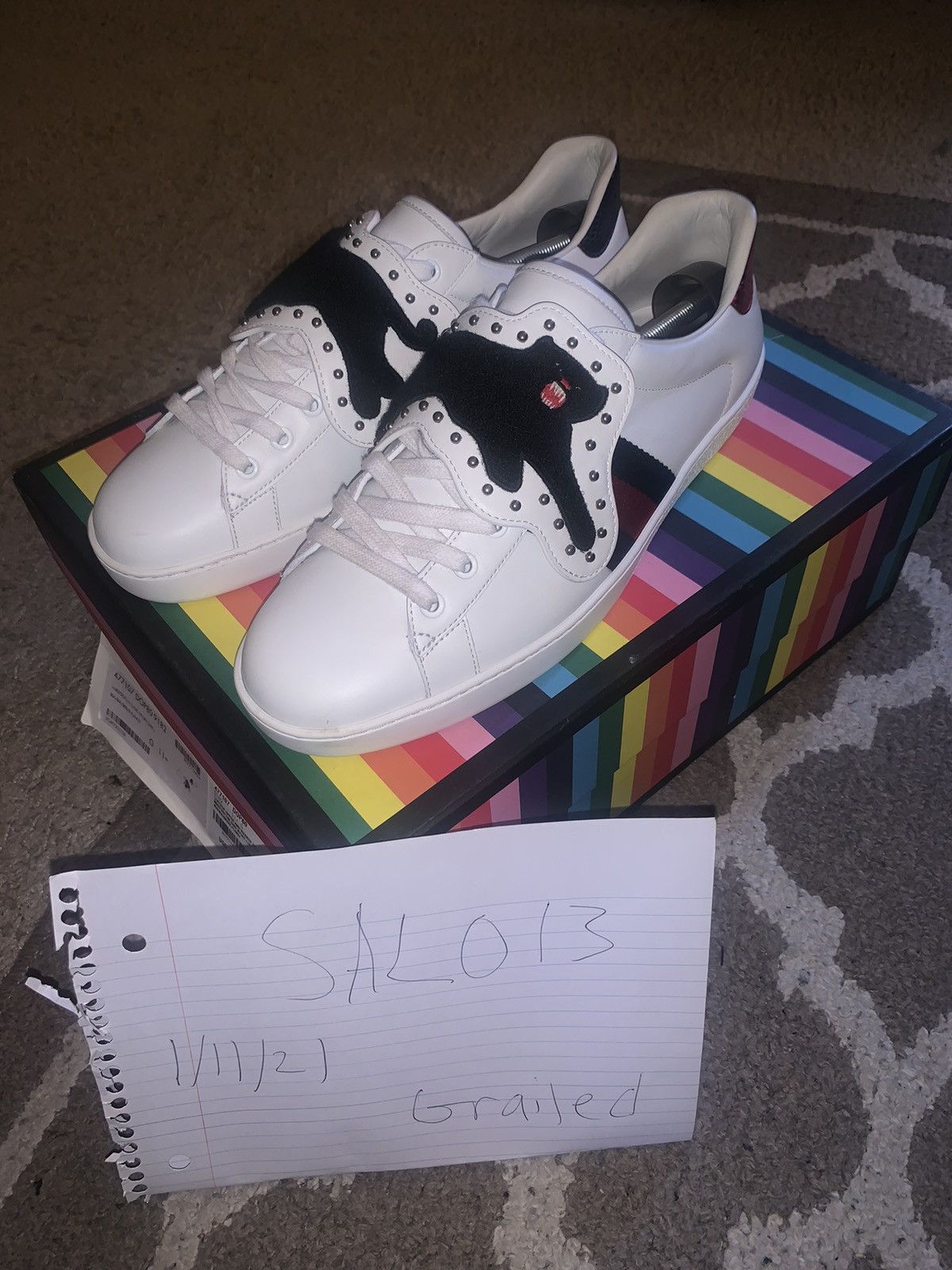 Gucci Gucci ace sneaker with cat patches | Grailed