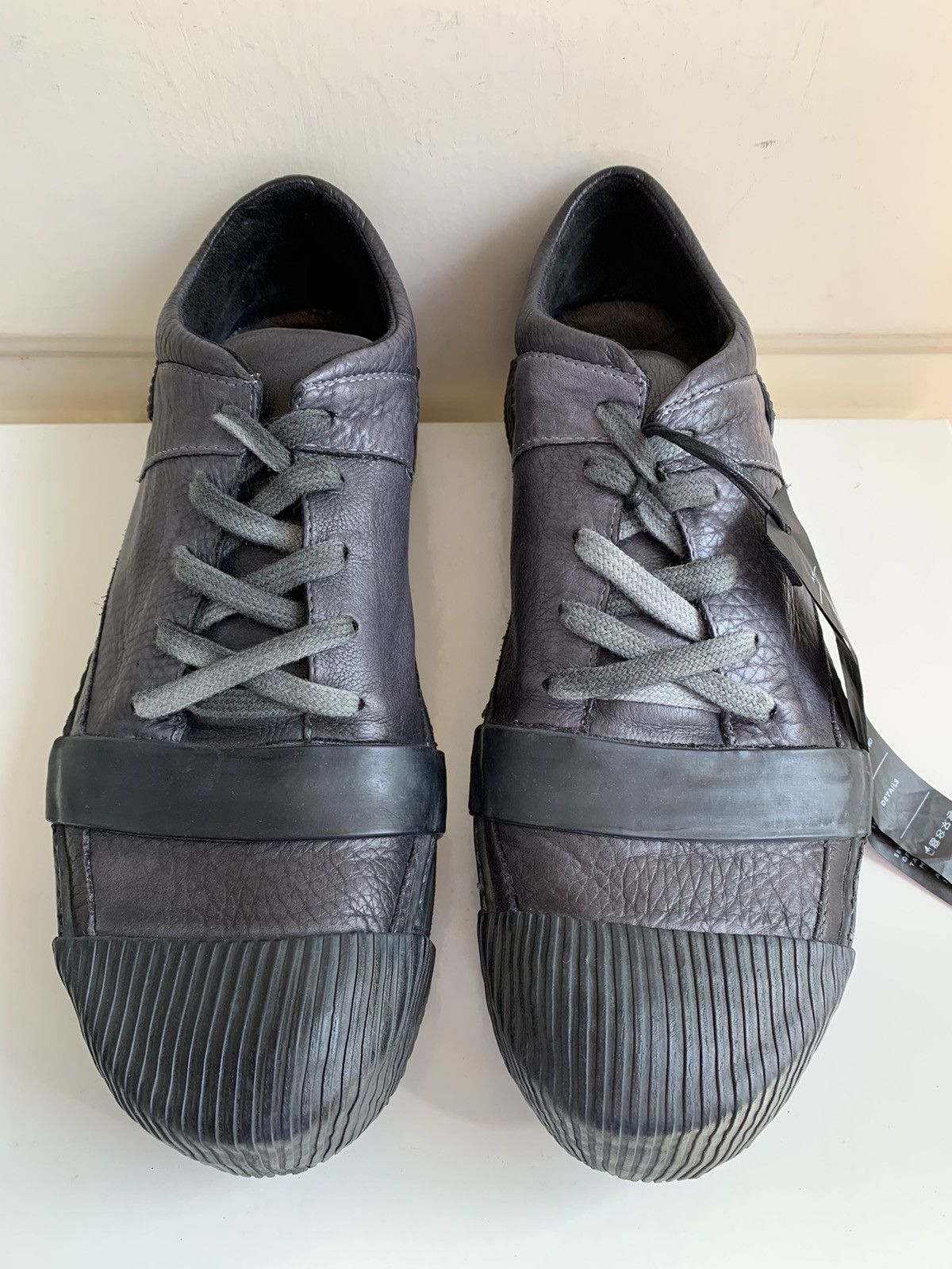 Boris Bidjan Saberi Dark Grey Yak Leather Bamba 2 Sneakers | Grailed