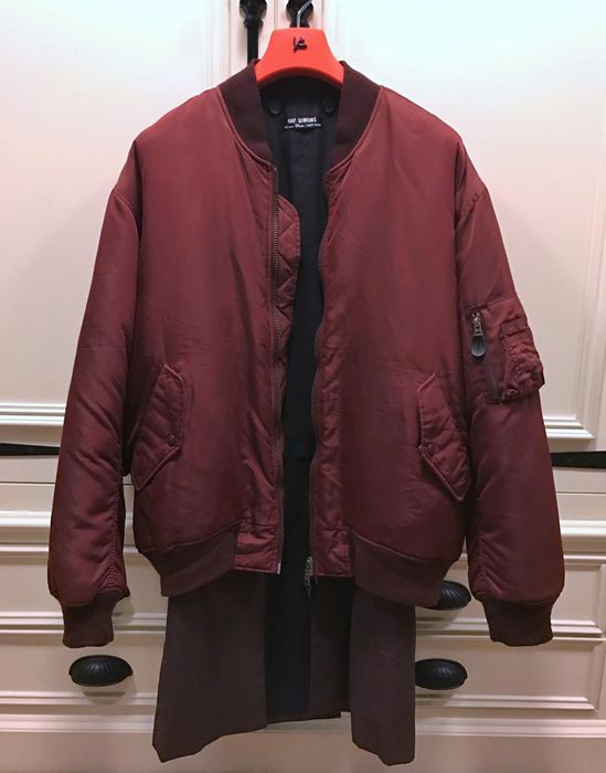 Raf Simons "RIOT" MA-1 Reversible Bomber Jacket with Detachable Long ...