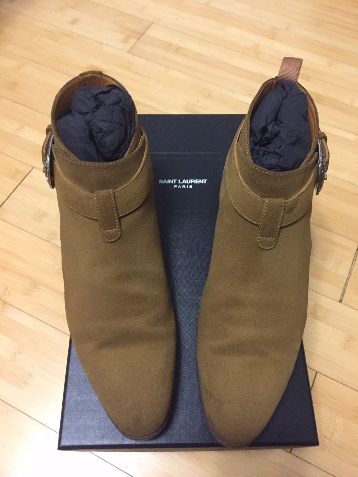 Saint Laurent Paris SLP Brown Suede London Boots | Grailed