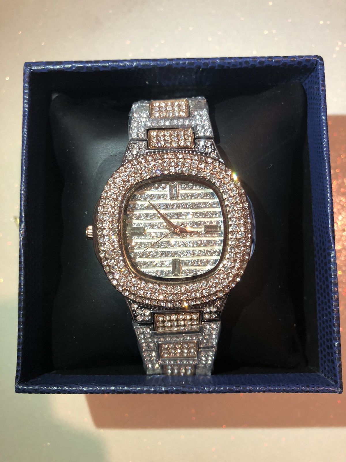 Other Silver and rose gold watch. Diamonte, iced out | Grailed