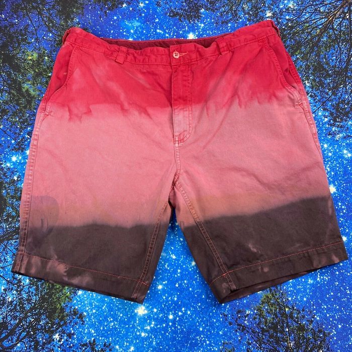 Daniel Cremieux DANIEL CREMIEUX sz 38 red & black grunge tie dye shorts ...