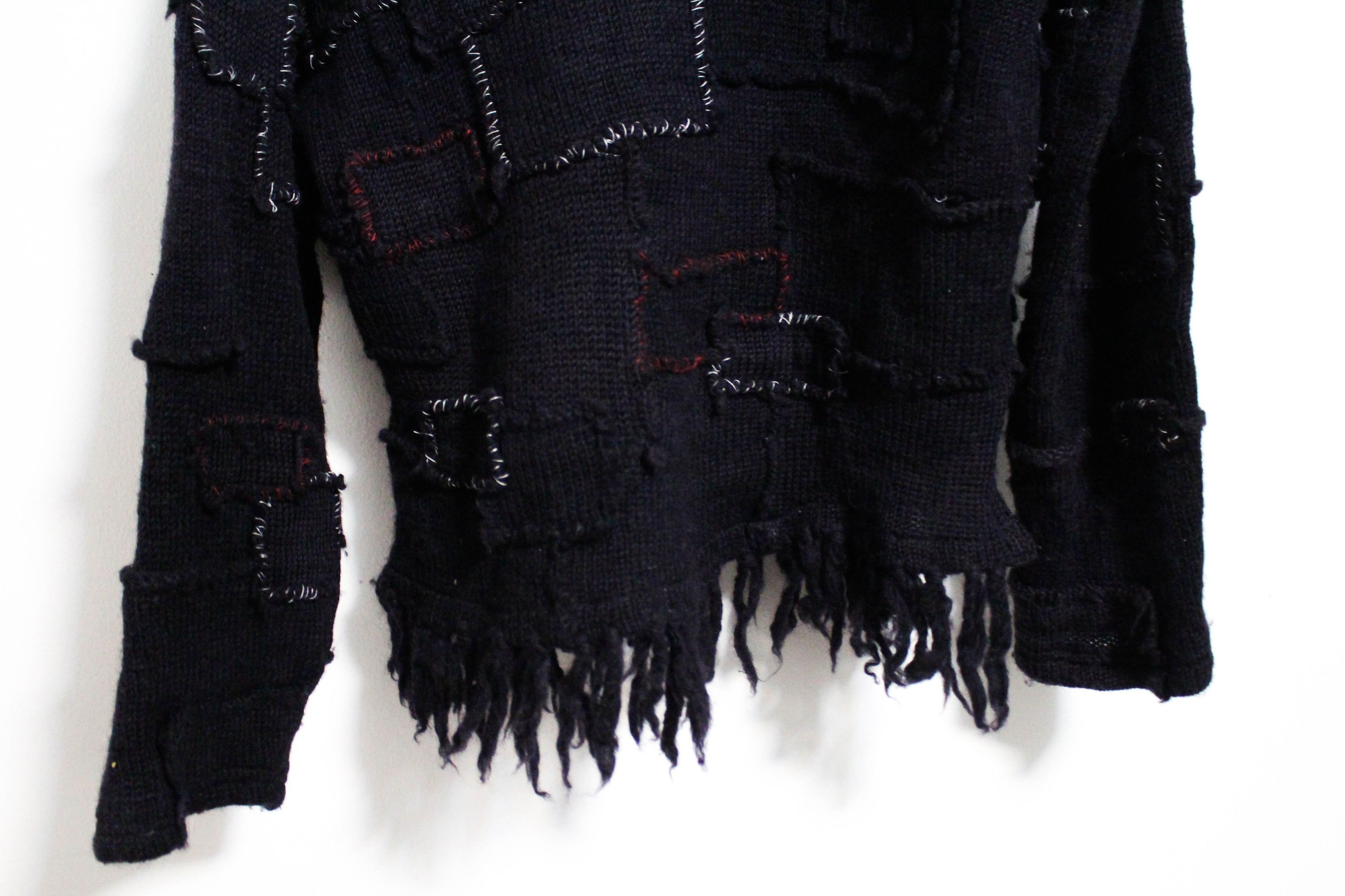 Labrat Punk Crust Patched Drug Rug Wool Knit Hoodie | Grailed