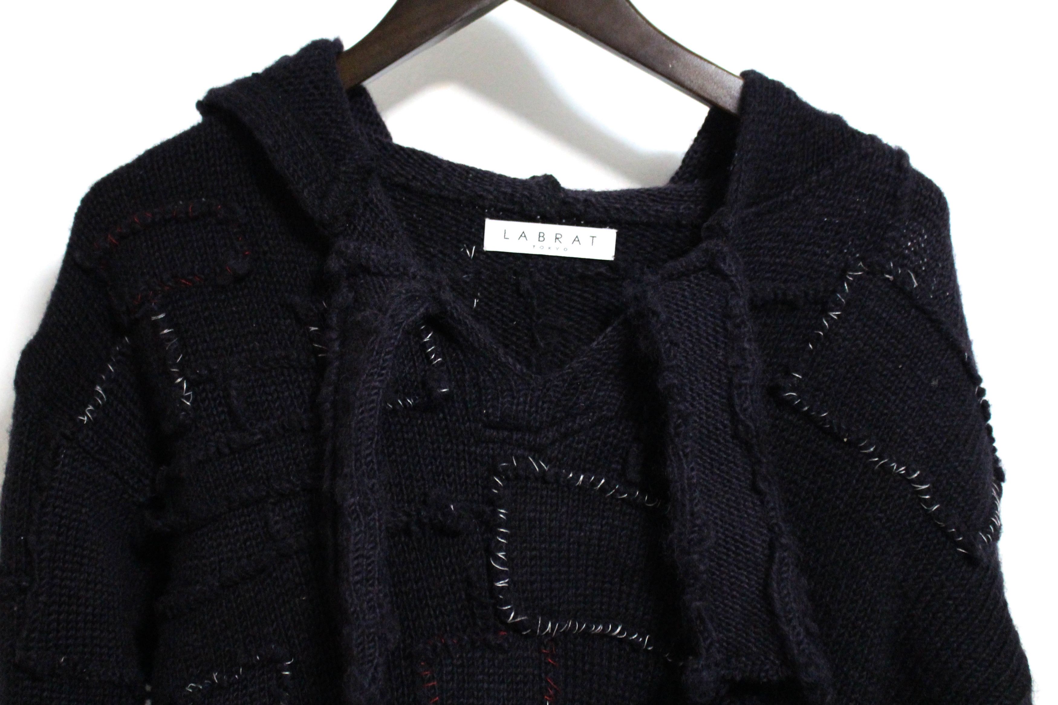 Labrat Punk Crust Patched Drug Rug Wool Knit Hoodie | Grailed