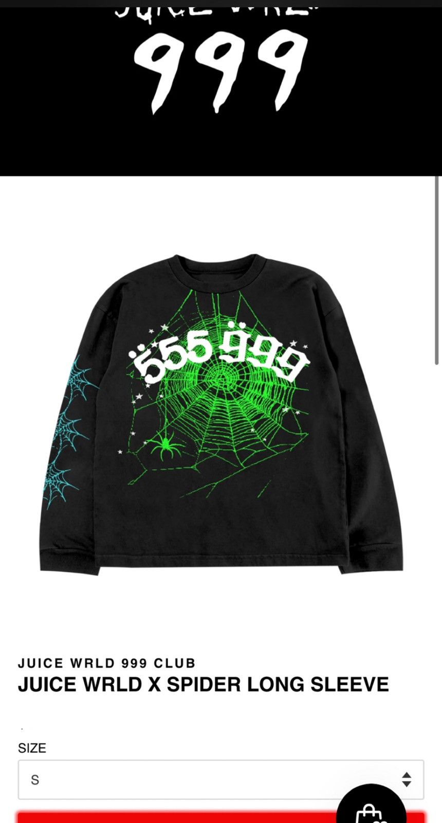 999 Club × Spider Worldwide SPIDER WORLDWIDE X JUICE WRLD LONG SLEEVE ...