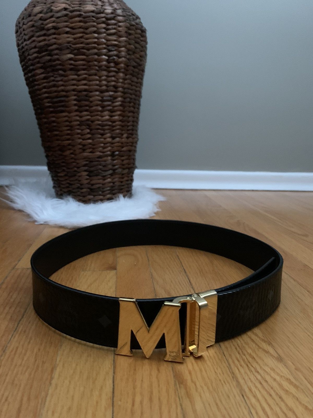 MCM MCM Black/Gold Monogram Belt | Grailed