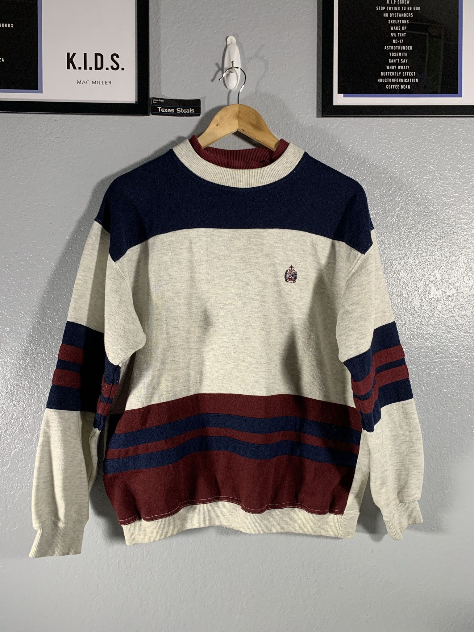 Vintage Vintage Bugle Boy Logo VTG Gray Red Burgundy Crewneck | Grailed