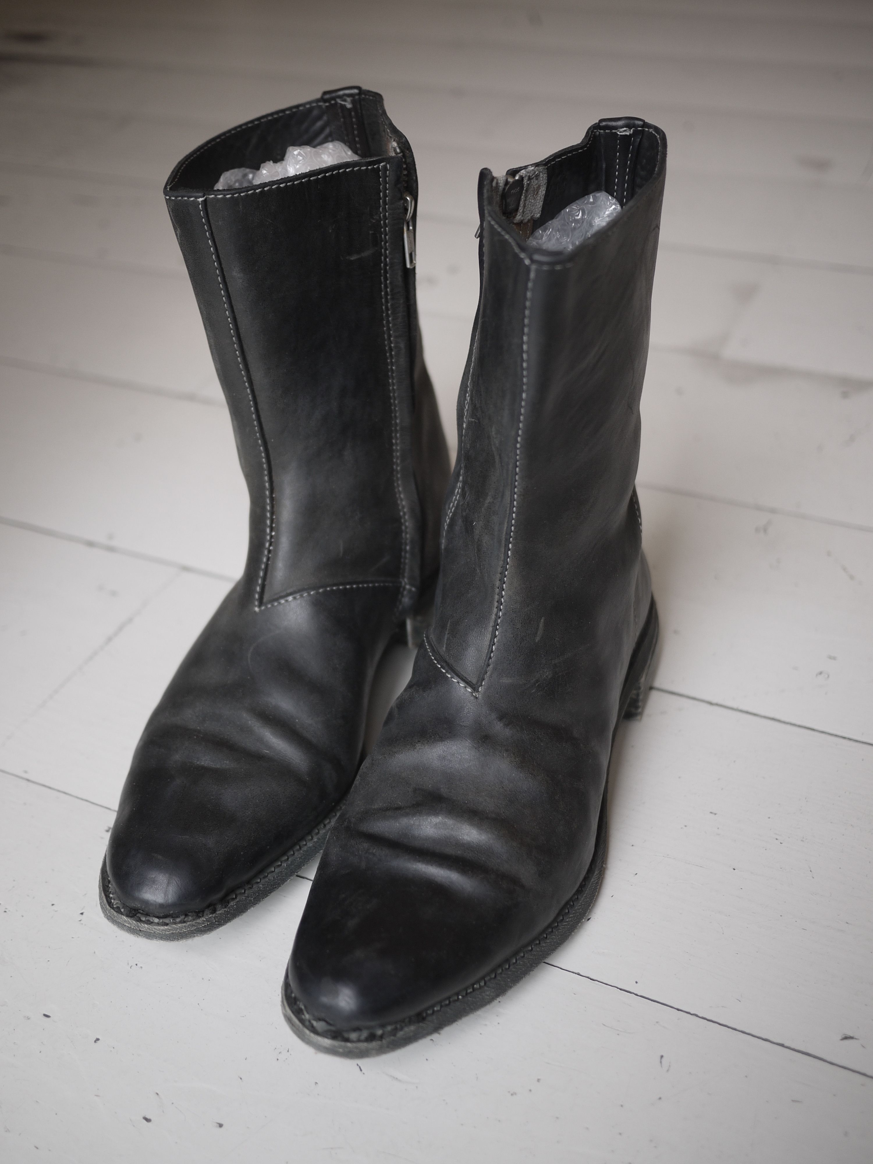 Carol Christian Poell CCP zipper boots with rubber sole | Grailed