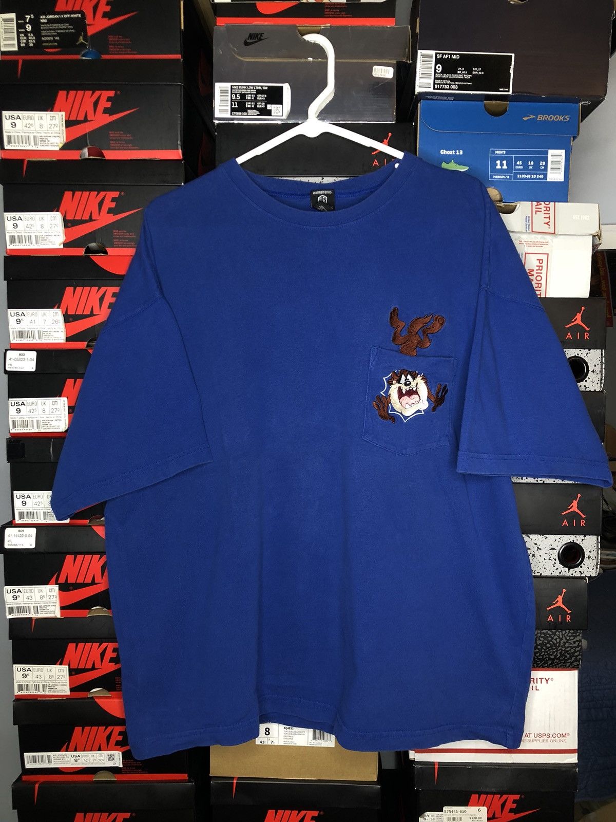 Vintage × Warner Bros Vintage Blue Taz Devil Looney Tunes Pocket T ...