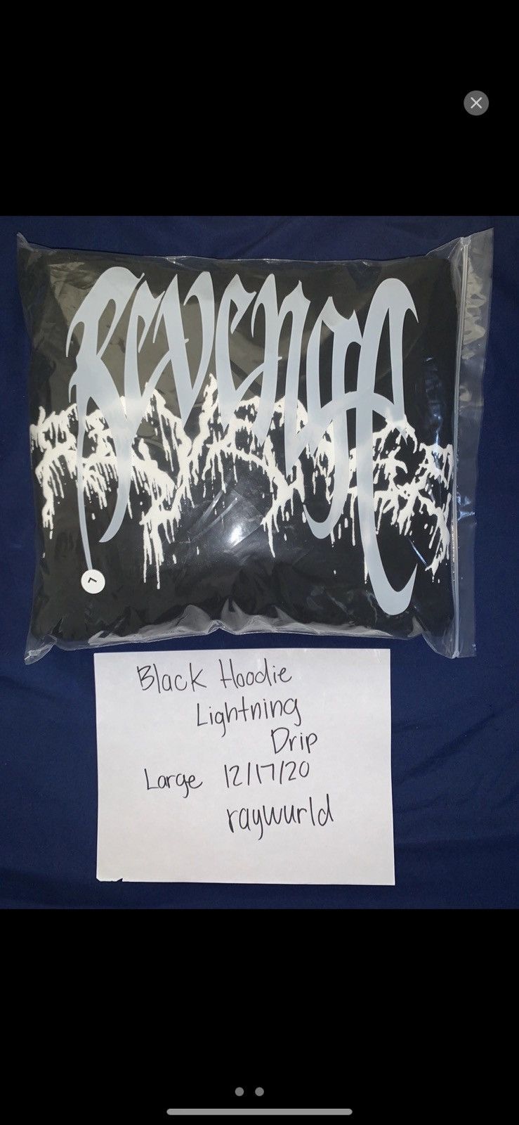 Revenge Revenge Lightning Drip Black Hoodie | Grailed