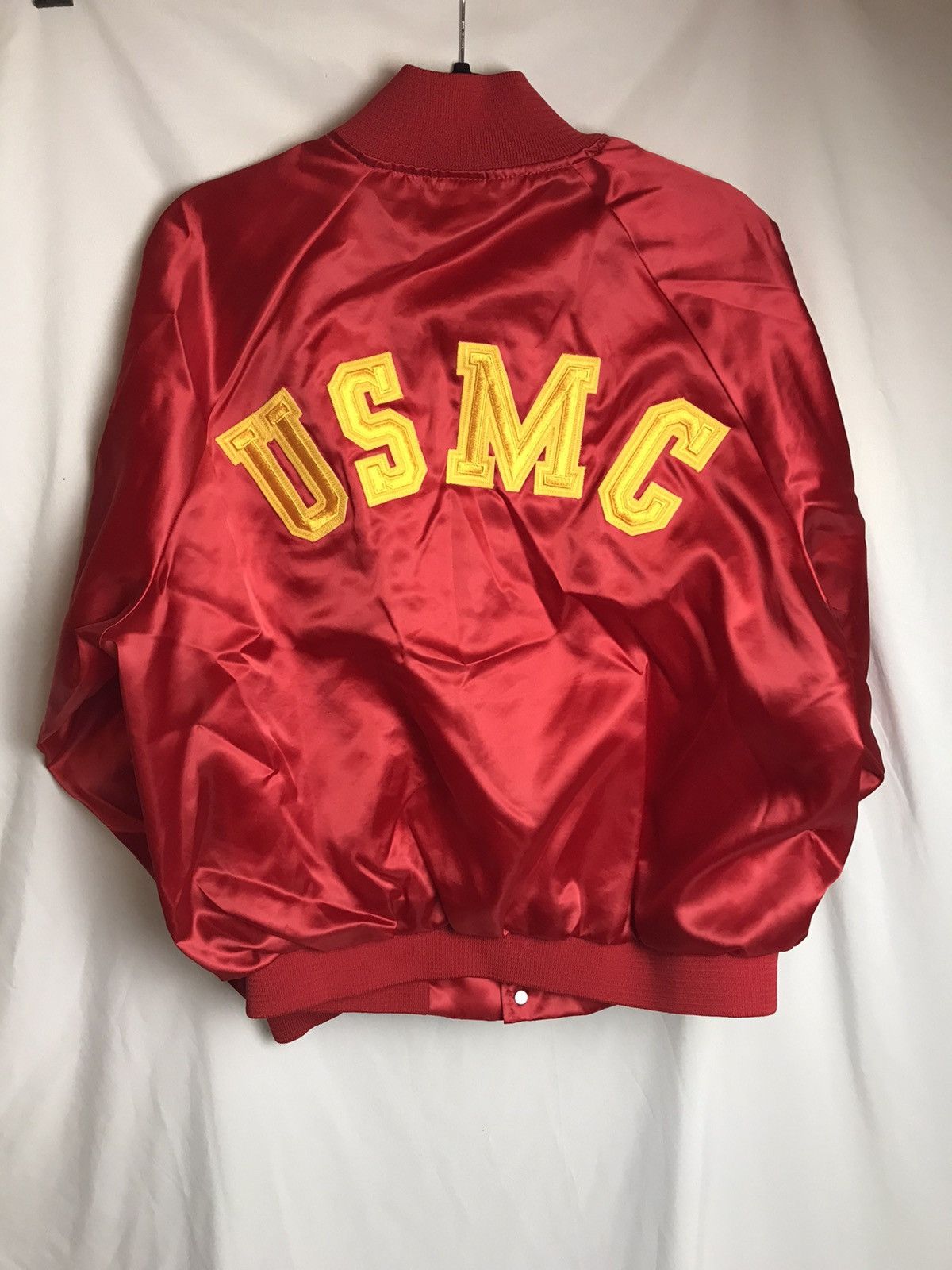 Military × Usmc × Vintage Vintage USMC bomber satin jacket marine corps ...
