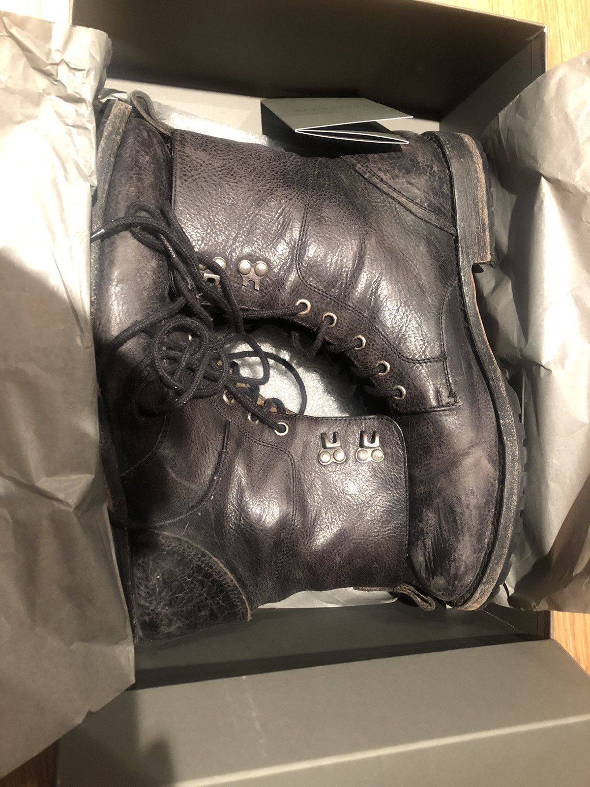 Vintage Rare JF Leather Military Boots - Distressed | Grailed