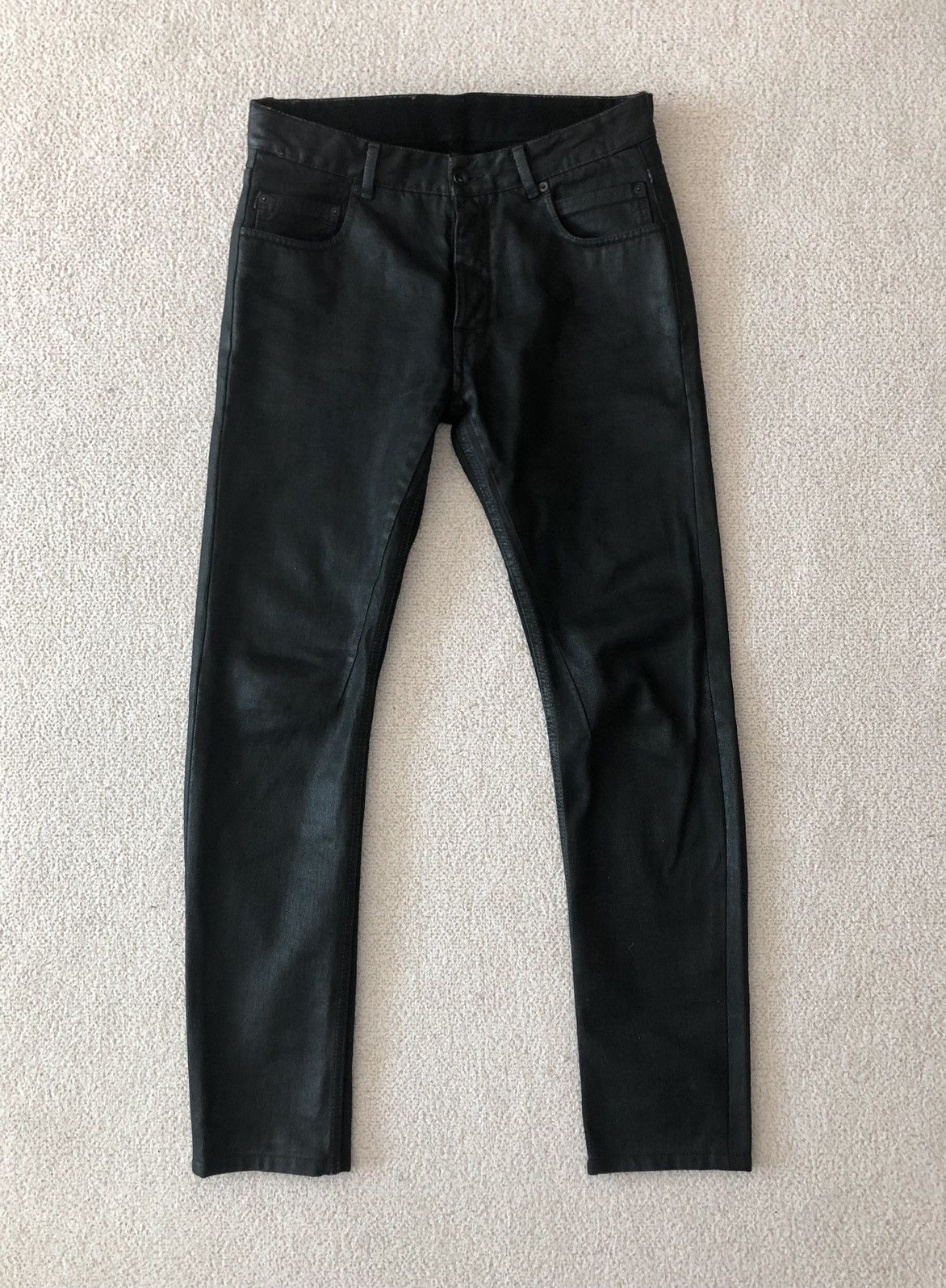 Rick Owens Rick owens Detroit cut waxed jean | Grailed