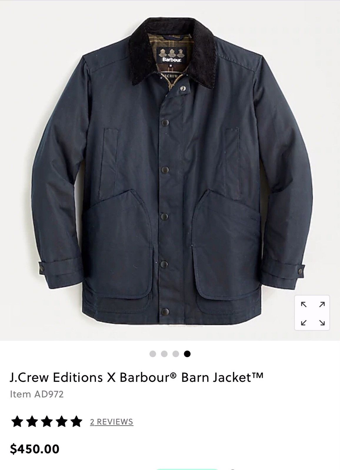 Barbour Barbour x J Crew Special Edition Barn Jacket Limited Edition ...