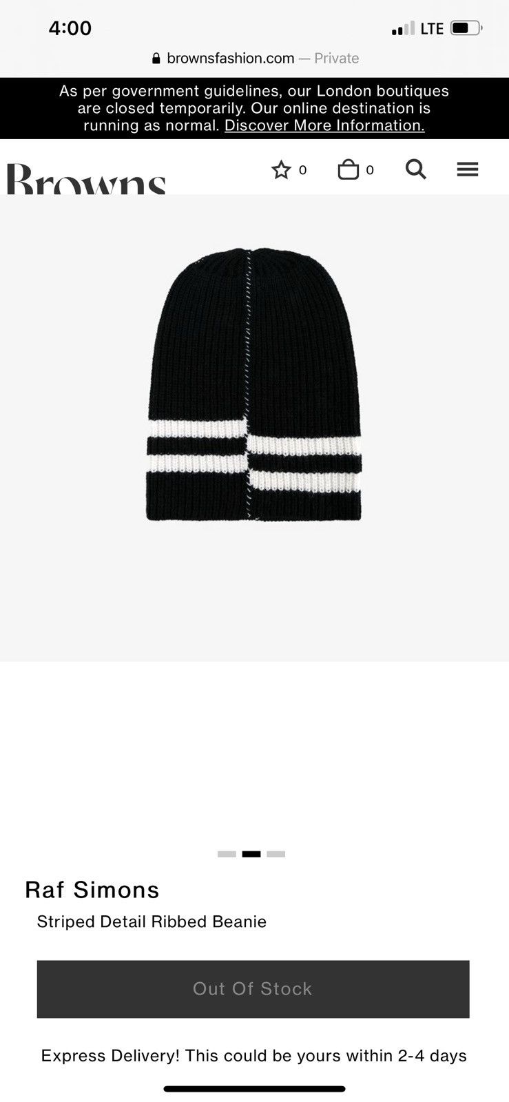 Raf Simons RAF SIMMONS STRIPPED RIBBED BEANIE RARE | Grailed