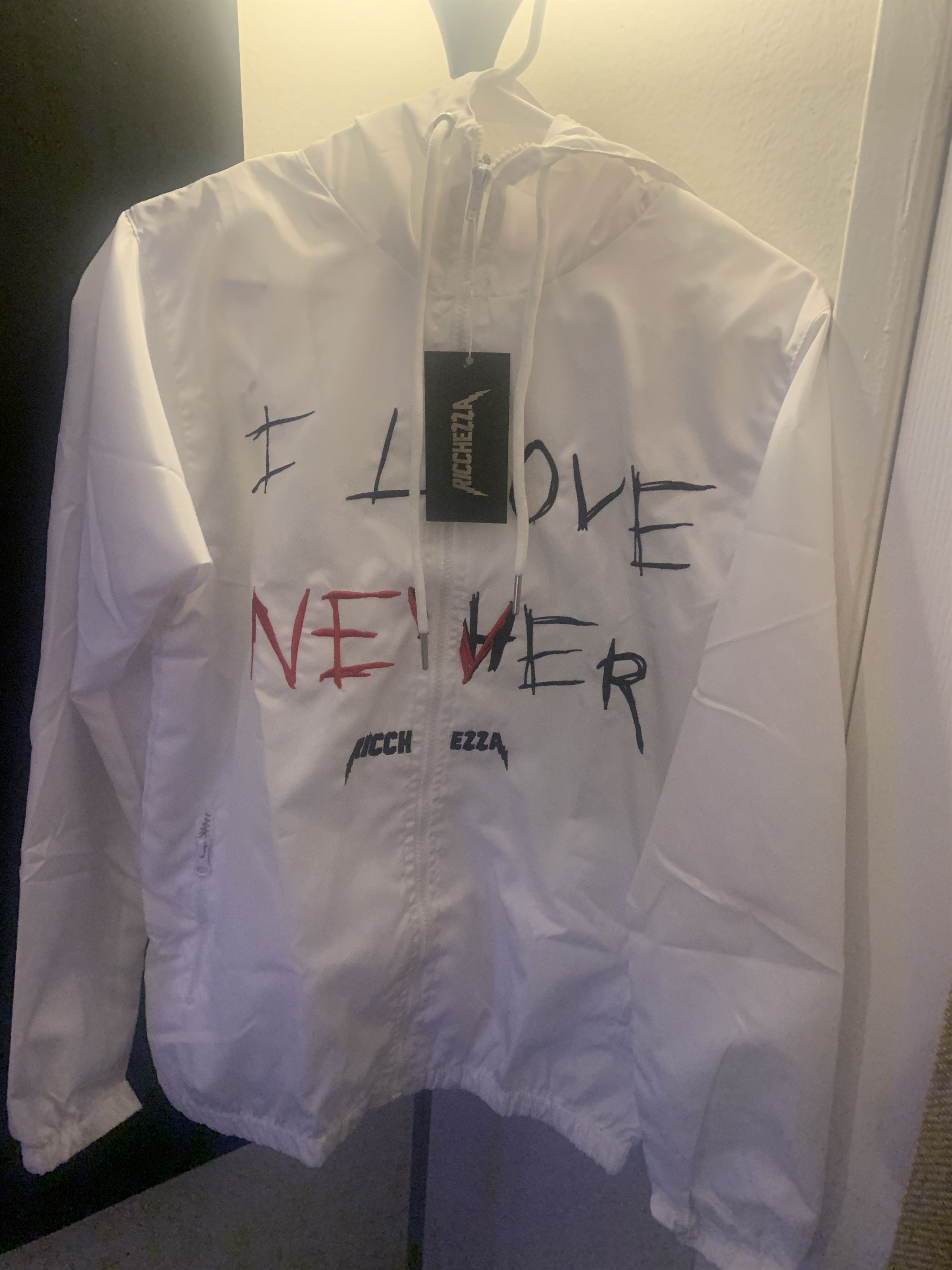 Vintage Ricchezza I Love Never White Spring Jacket | Grailed