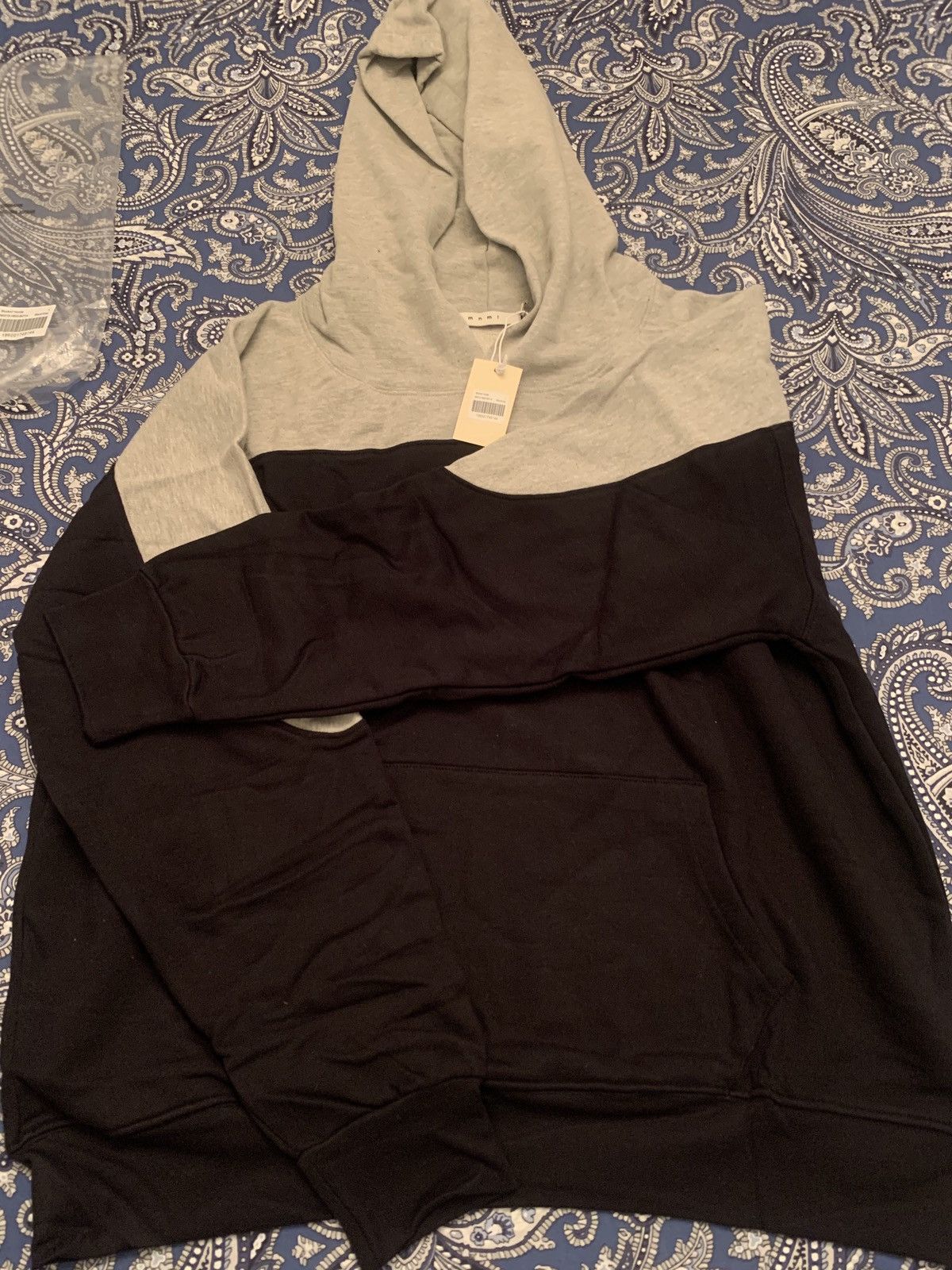 MNML MNML Blocked Hoodie Black/Gray | Grailed