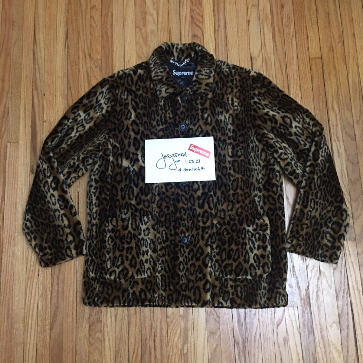Supreme Supreme leopard fur jacket coat XL | Grailed