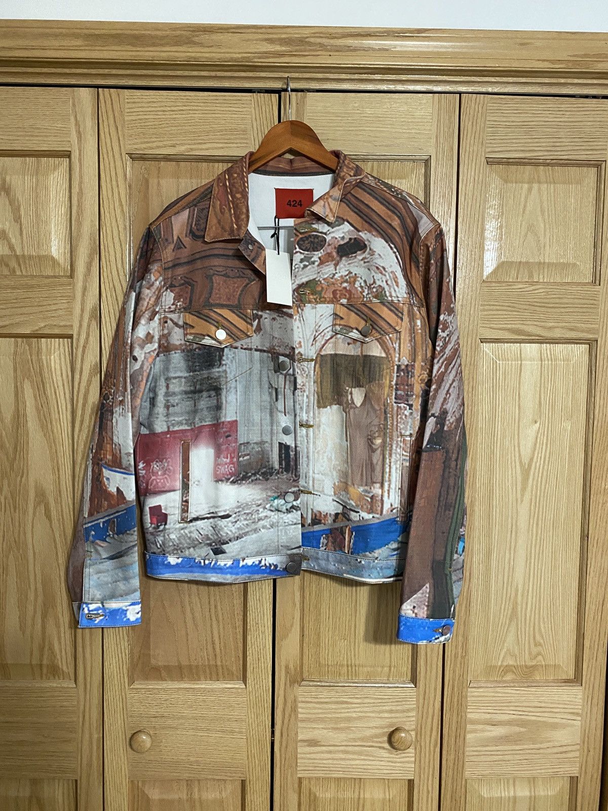 424 424 On Fairfax (424) All Over Print Denim Jacket | Grailed