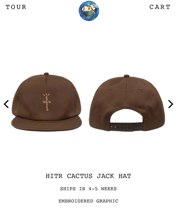 Travis Scott Travis Scott Cactus Jack Hat HITR Brown Astroworld Houston ...