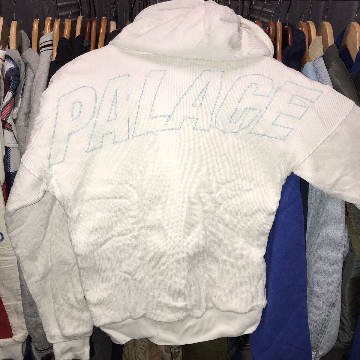 Palace Palace Thermal Baby Blue Embroidered Hoodie | Grailed